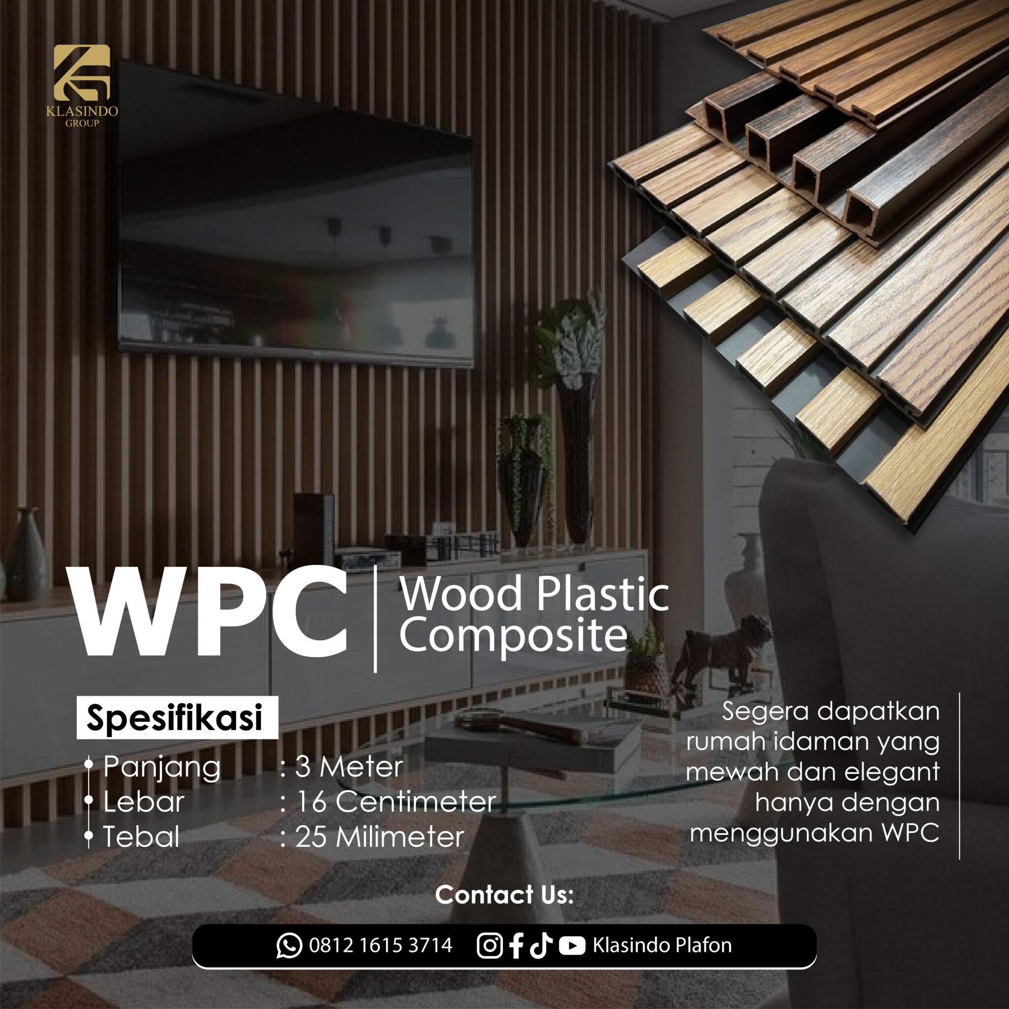Wall panel WPC dan Plafon PVC Untuk Desain interior - Klasindo Plafon ...